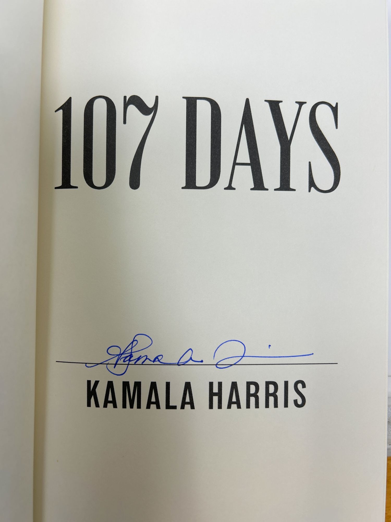 107 Days SIGNED FIRST EDITION | Kamala Harris | First Edition